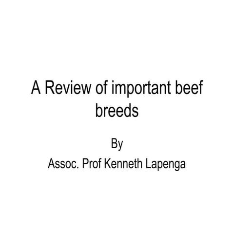 BEEF CATTLE PRODUCTION | PDF