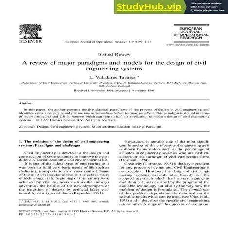 A Review Of Major Paradigms And Models For The Design Of Civil ...