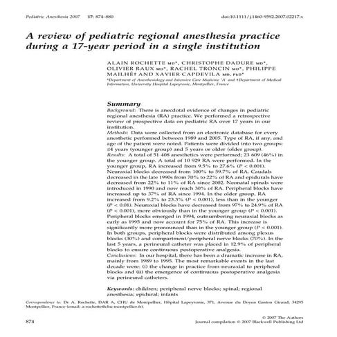 Paediatric Neural Blockade | PPT