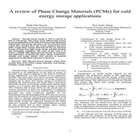 A review of phase change materials (pcms) for cold energy storage ...