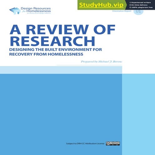 A REVIEW OF RESEARCH DESIGNING THE BUILT ENVIRONMENT FOR RECOVERY FROM ...