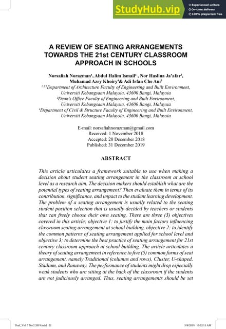 Conducive classroom environment | PDF