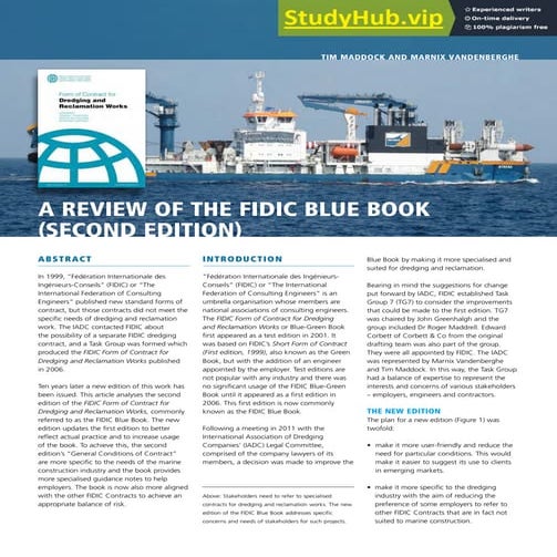 A Review Of The FIDIC Blue Book (2Nd Edition) | PDF