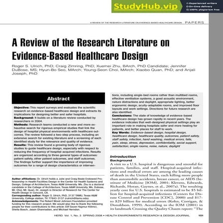 A Review Of The Research Literature On Evidence-Based Healthcare Design ...