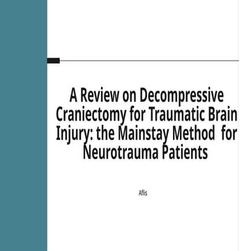 FTP Decompressive Craniotomy: How I do it? | PPTX