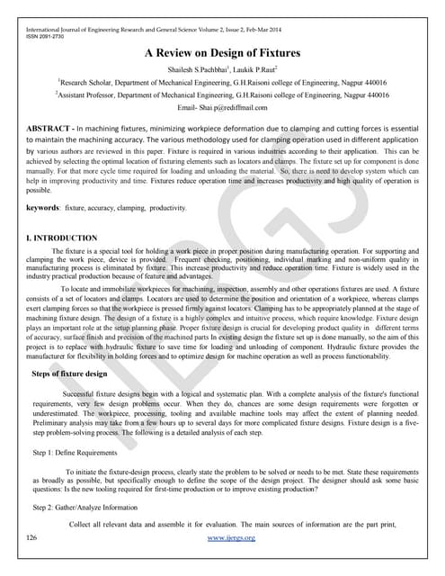 Fixture Designing | PPTX