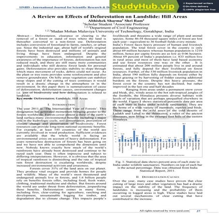 A Review On Effects Of Deforestation On Landslide Hill Areas | PDF