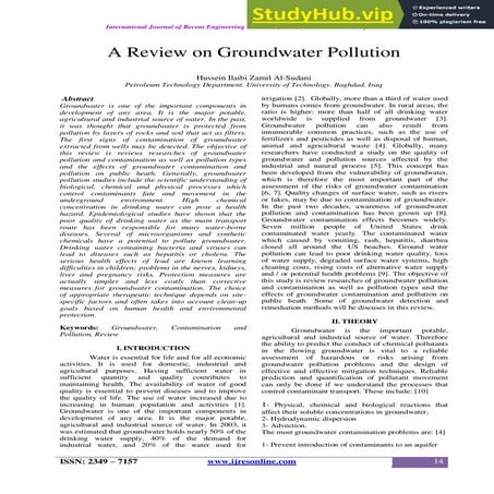 GROUNDWATER CONTAMINATION | PPTX