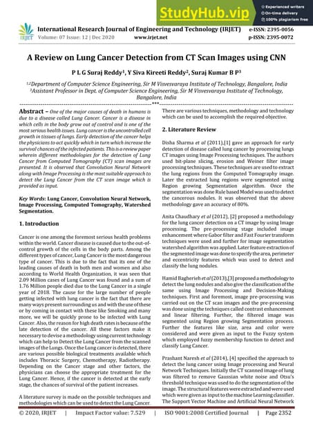 A Review On Lung Cancer Detection From Ct Scan Images Using Cnn Pdf