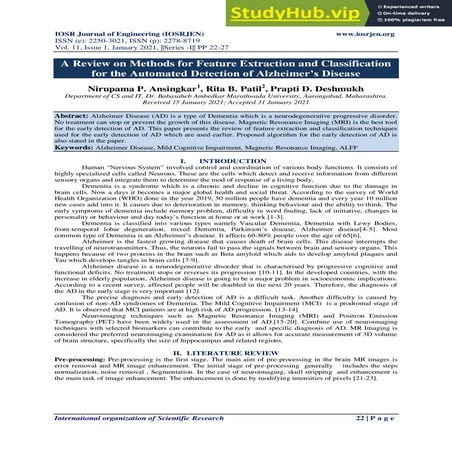 A Review On Methods For Feature Extraction And Classification For The