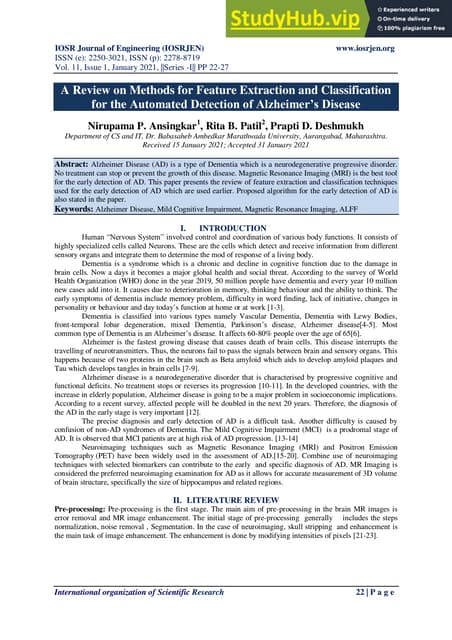 A Review On Methods For Feature Extraction And Classification For The