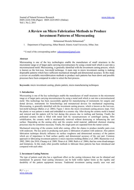 Micro And Nano Manufacturing Pdf