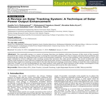 A Review On Solar Tracking System A Technique Of Solar Power Output ...