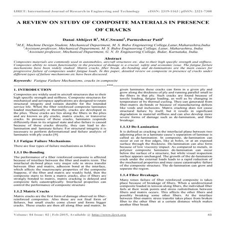 A review on study of composite materials in presence of cracks | PDF