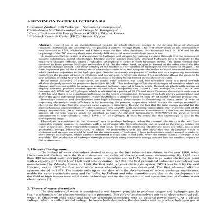 A review on water electrolysis | PDF