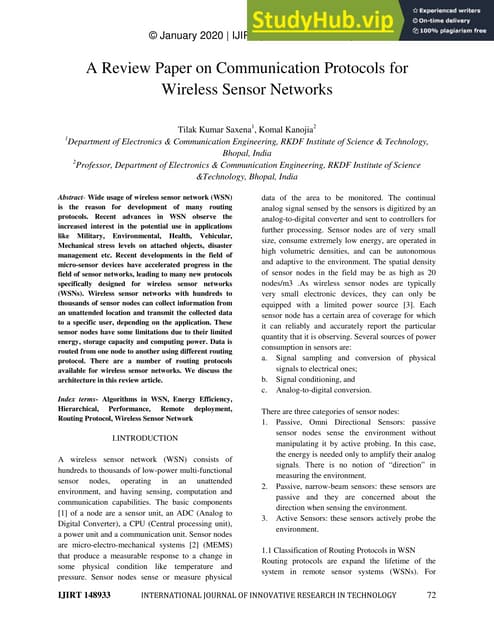 Routing Techniques In Wireless Sensor Networkspptx 7119