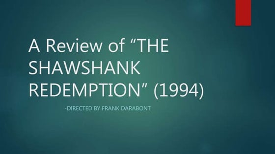 The shawshank redemption presentation | PPT