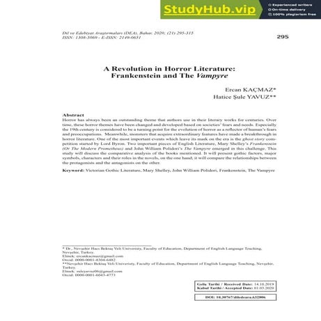 Comparison between The Rime of Ancient Mariner and Frankenstein | PPTX