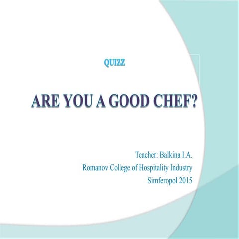Are you a good chef | PPTX
