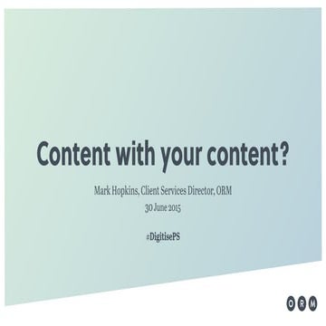Are you content with your content? | PPT