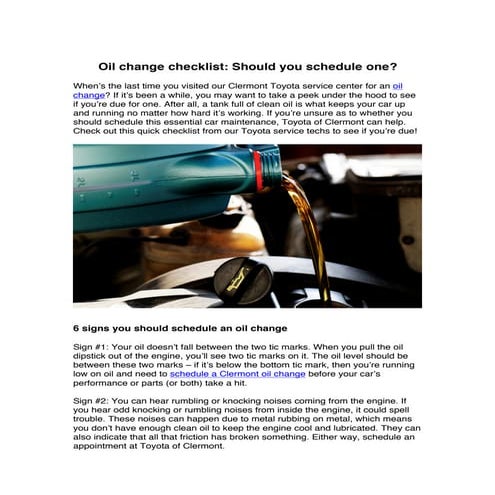Are you due for an oil change? | PDF