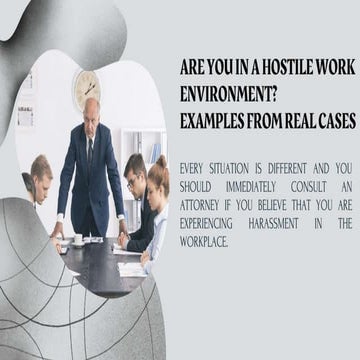 Are you in a hostile work environment examples from real cases | PPT