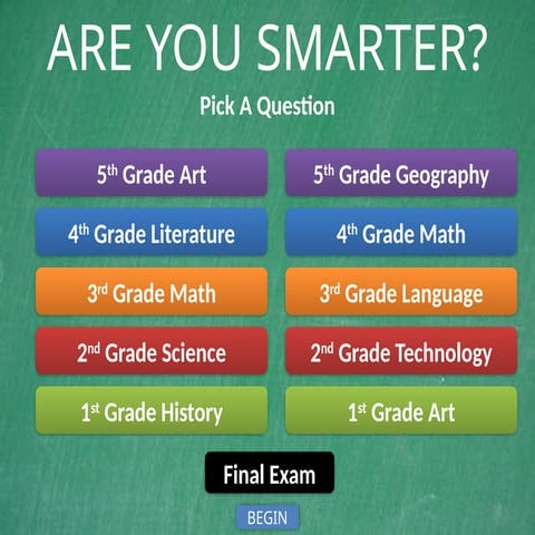 are you smarter than a 5th grader. pptx | PPTX