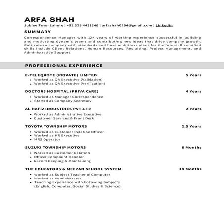 Arfa Shah Resume.pdffffffffffffffffffffffffffffffffff | PDF