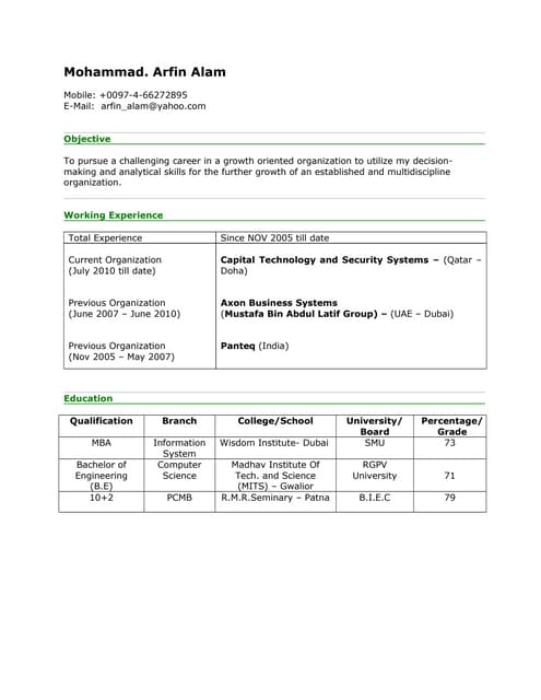 ELV ENGINEER RESUME | PDF
