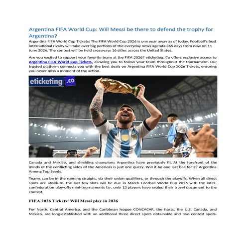 Argentina FIFA World Cup Will Messi be there to defend the trophy for ...