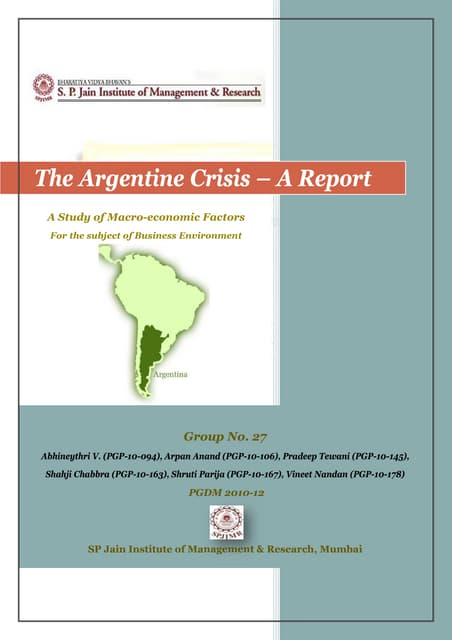 Argentine Economic Crisis 1998-2002 Abstract .docx | Currencies | Economy