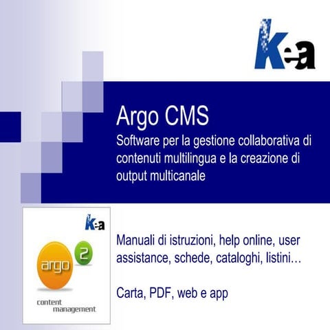 Argo CMS - Presentazione generale | PPTX