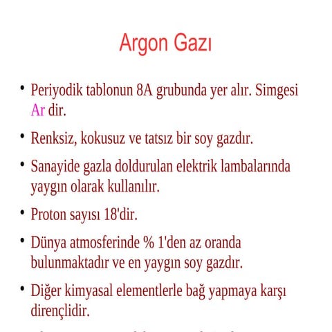 Argon Gazı Sunumu - 1 | PPT