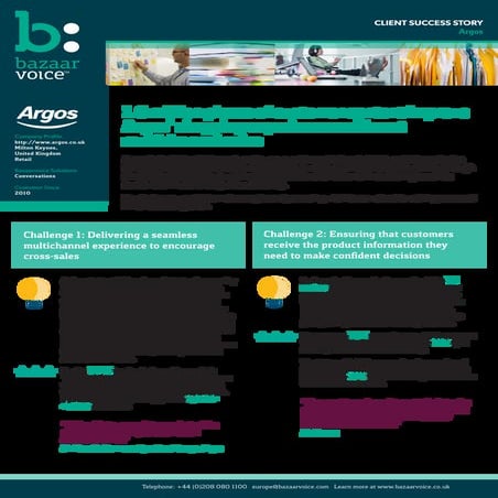 Bazaarvoice Client Success Story - Argos | PDF | Retail Industry | Industries