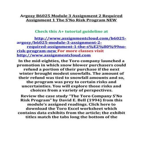 Argosy b6025-module-3-assignment-2-required-assignment-1-the-s | PDF