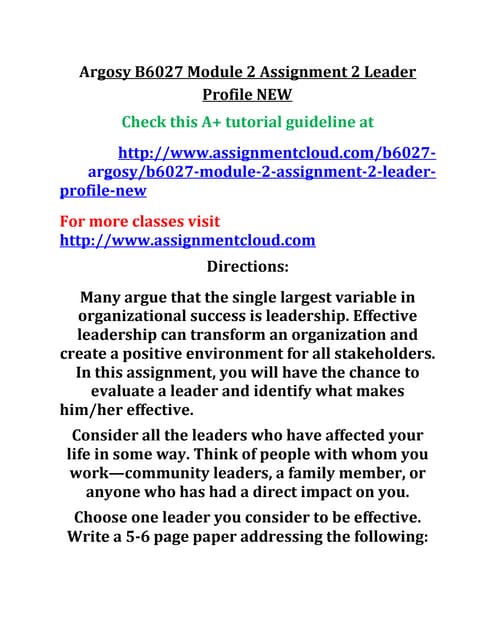 Argosy b6025-module-3-assignment-2-required-assignment-1-the-s | PDF