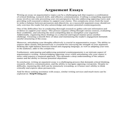 Arguement Essays. FREE 8 Counter Argument Samples in PDF MS Word | PDF