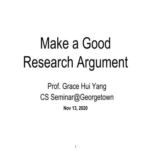 How to Make a Good Research Argument | PPTX