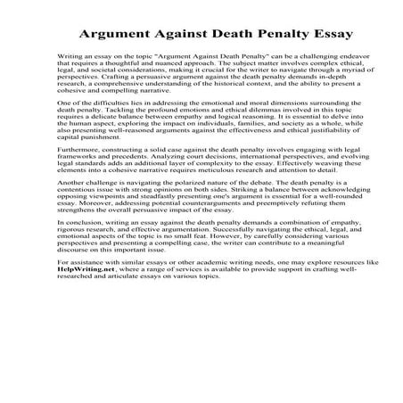 Death Penalty Essay Outline. International Technological University | PDF