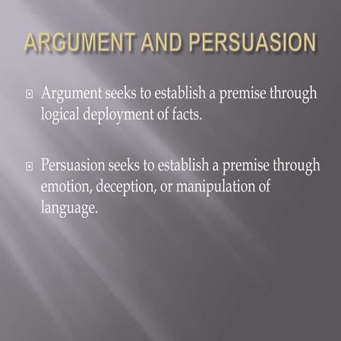 Argument and persuasion | PPTX