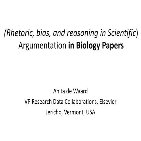 Argumentation in biology papers | PPT