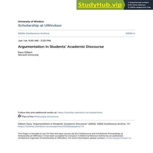 Argumentation In Students Academic Discourse | PDF