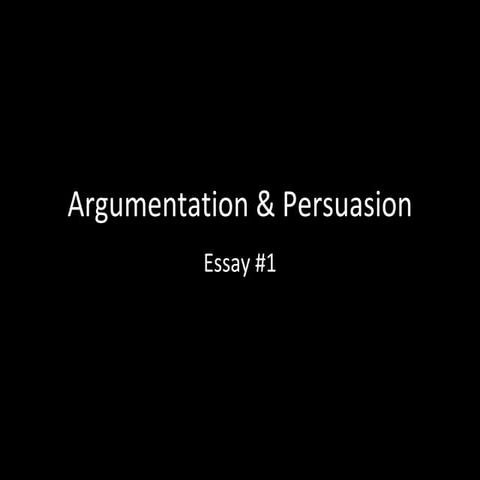 Argumentation And Persuasion Ppt