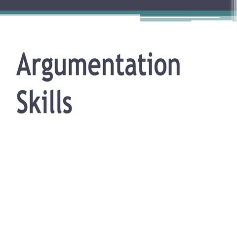 Argumentation Skills English Lecture Slideshare Pptx