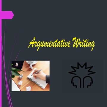 Argumentative writing aligns with a stance but does not intend to ...