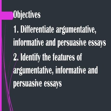 The argumentative essay is a genre of writing that requires the student ...