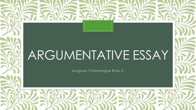 Argumentative essay ppt | PPTX