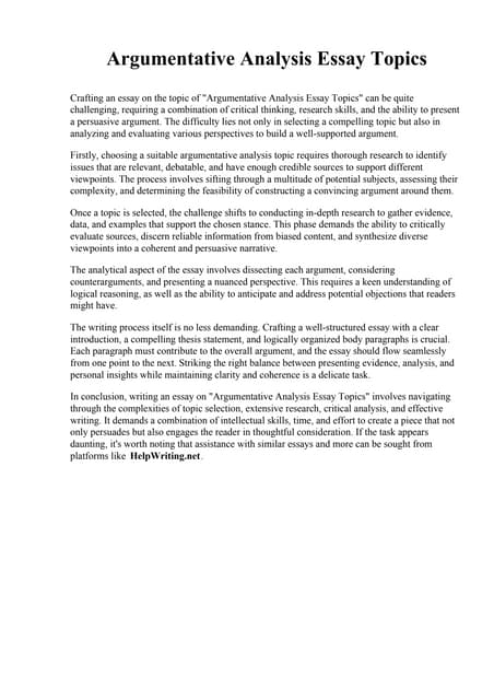 Sample Argument Essays.pdf | Homework and Study | Education