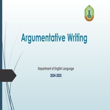 Argumentative Writing ppt - Grades 10-11 / Forms 4 - 5 | PPTX