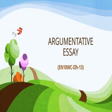 ARGUMENTATIVE ESSAY- COLLADO.pptx Lesson plan ppt | PPTX